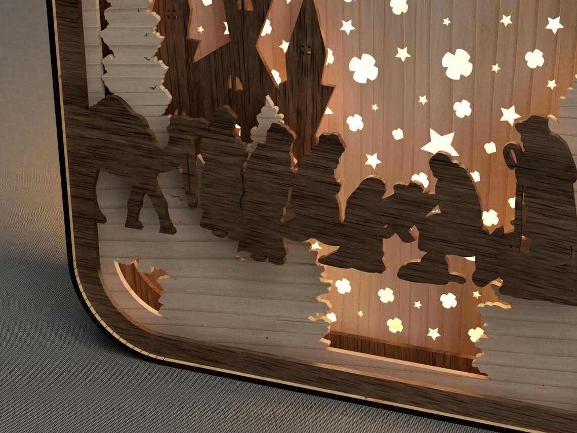 Christian Nativity Shadow Box Laser Cut Files (SVG, DXF, PDF) - Etsy
