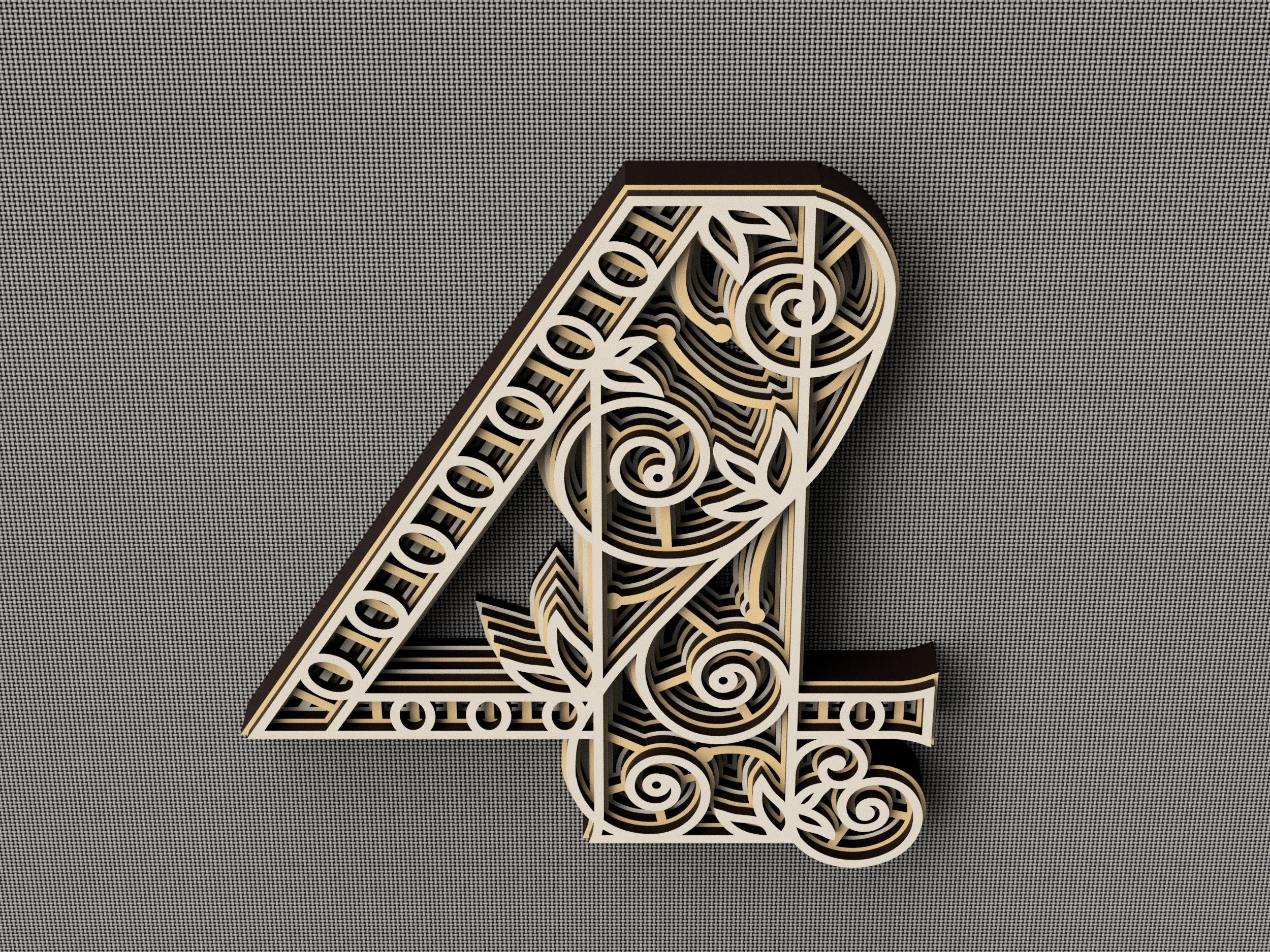 Number 4 Mandala Laser Cut Files Mandala Svg Files for Cricut | Etsy