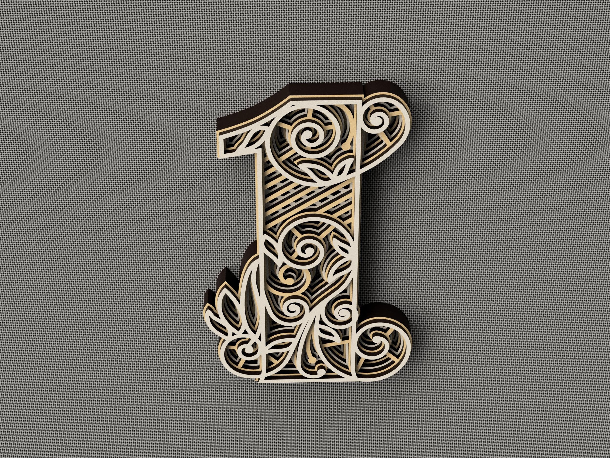 Number 1 Mandala Laser Cut Files Mandala Svg Files for Cricut | Etsy