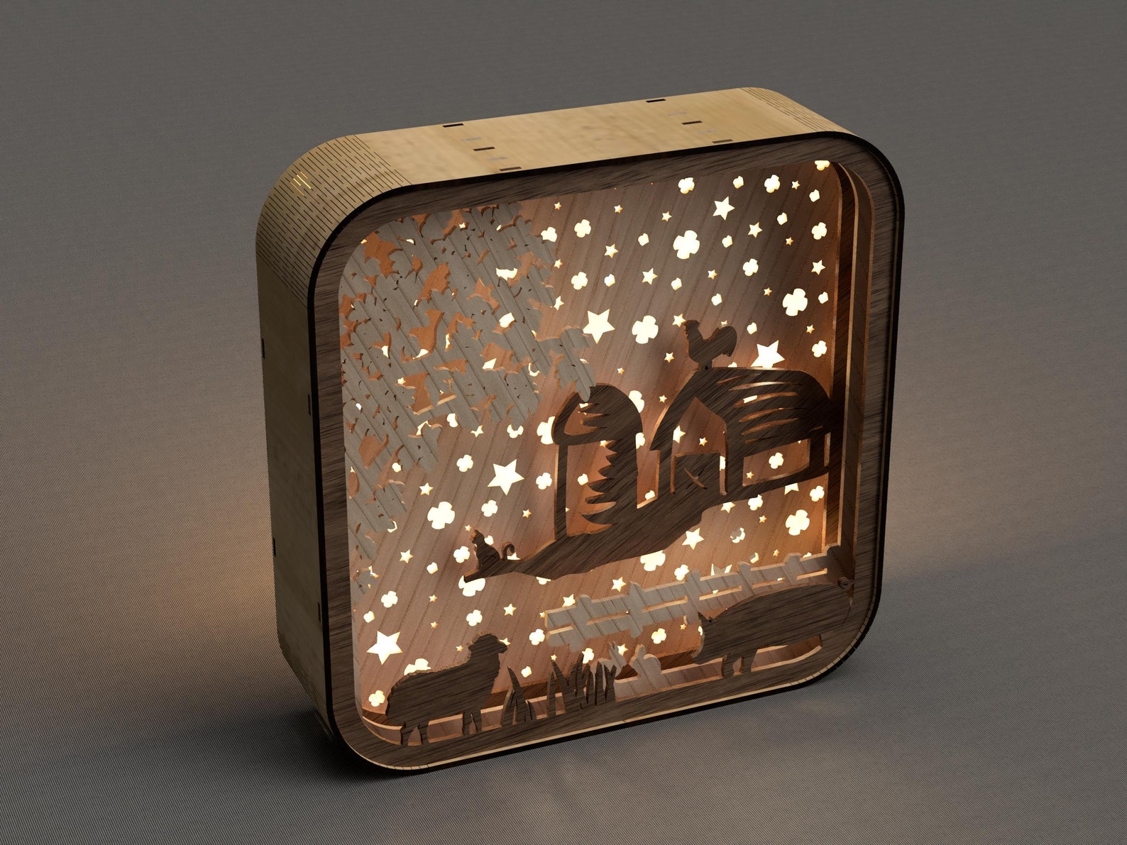 Shadow Box Laser Cut Files Lightbox Svg Files Dxf Files for Laser ...