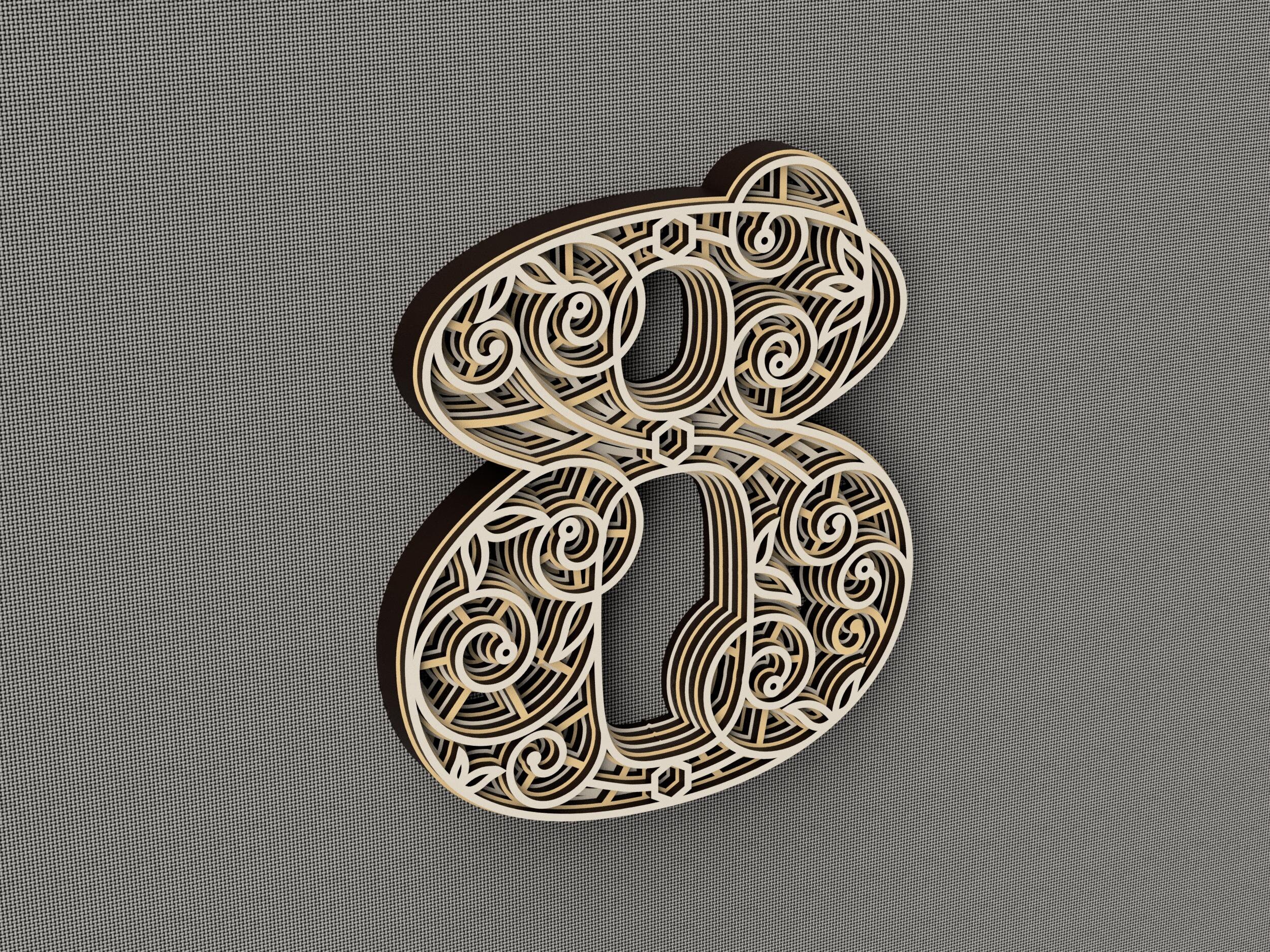 Number 8 Mandala Laser Cut Files Mandala Svg Files for Cricut - Etsy