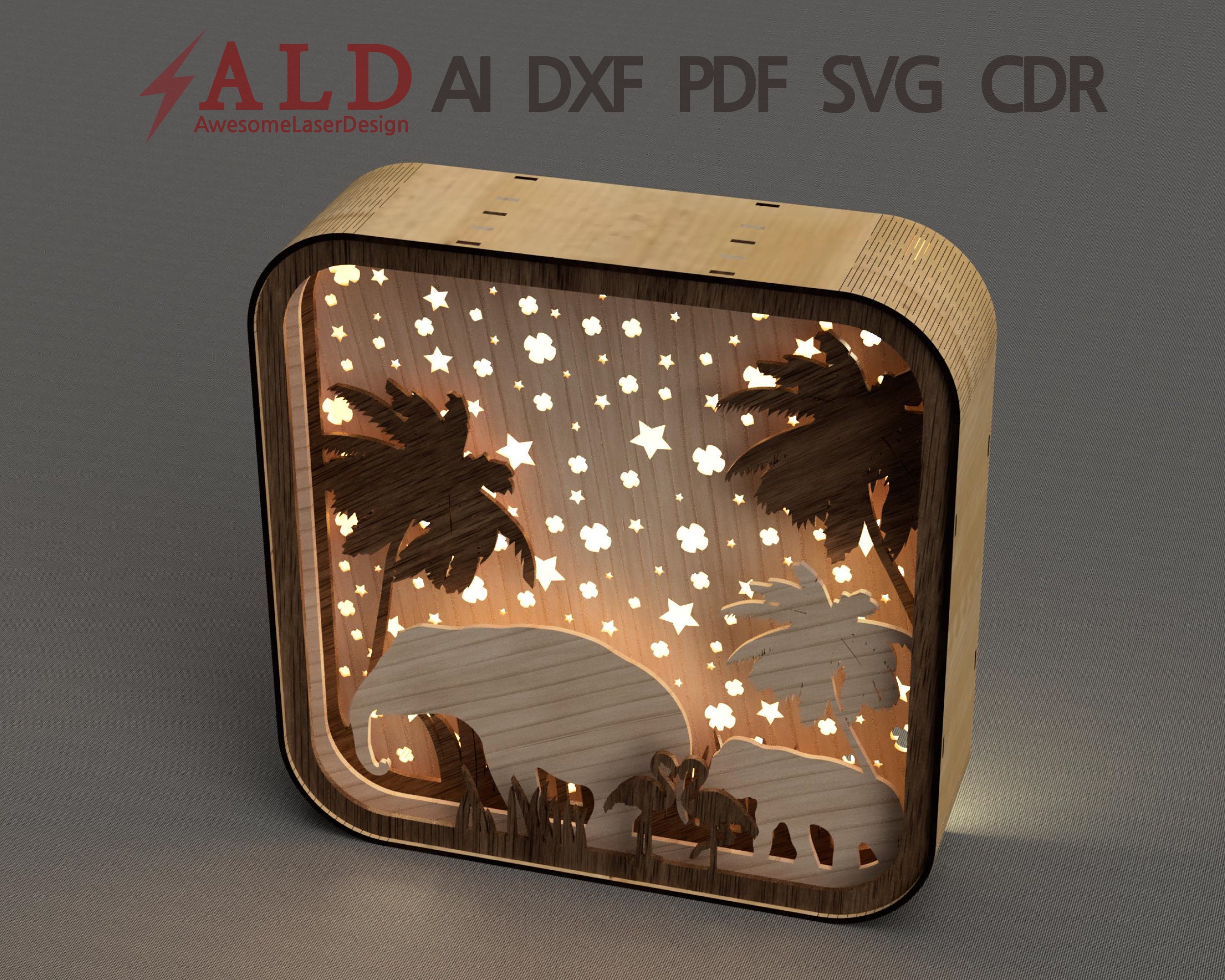 Shadow Box Laser Cut Files Lightbox Svg Files Dxf Files for | Etsy