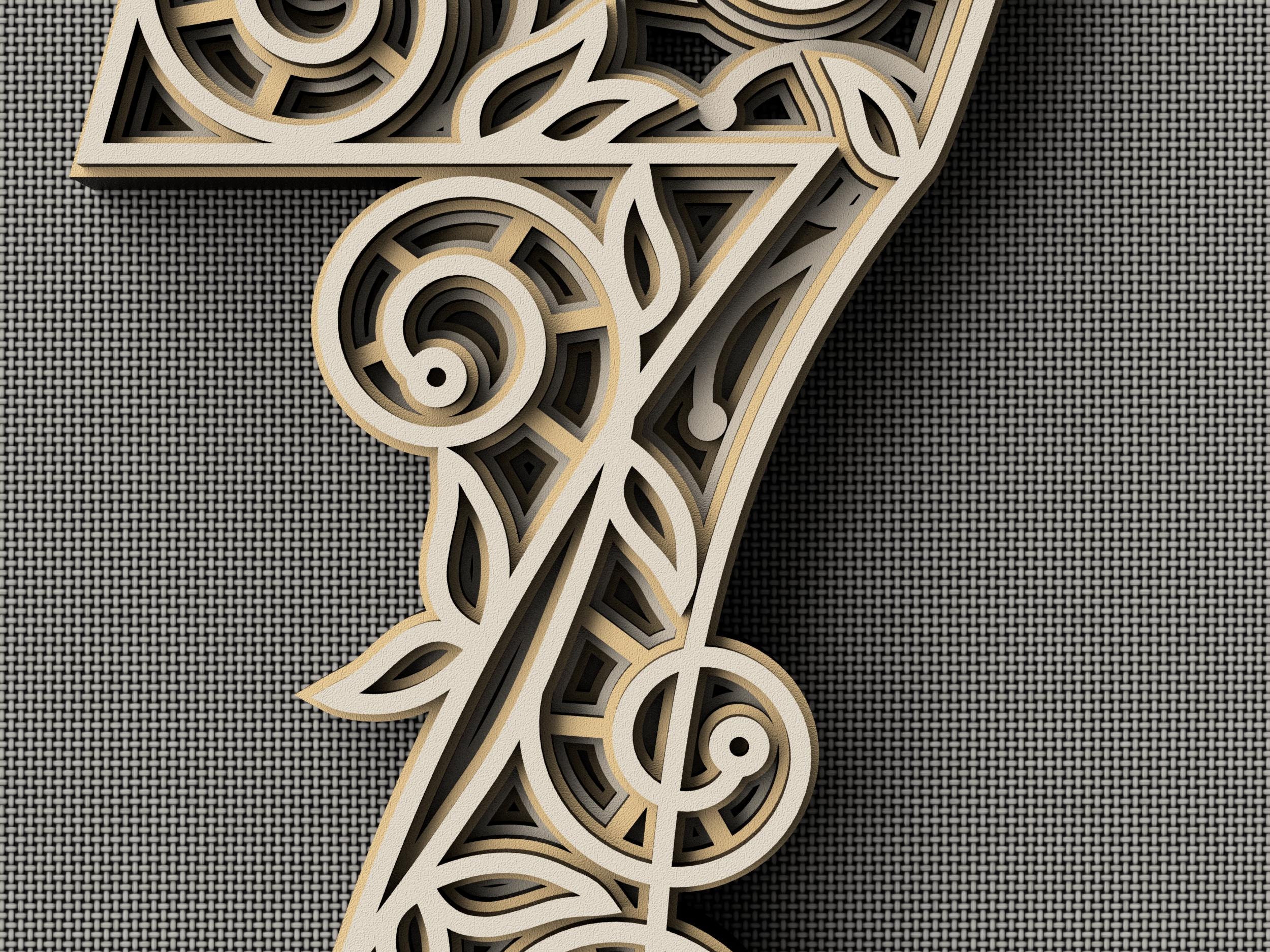 Number 7 Mandala Laser Cut Files Mandala Svg Files for Cricut | Etsy