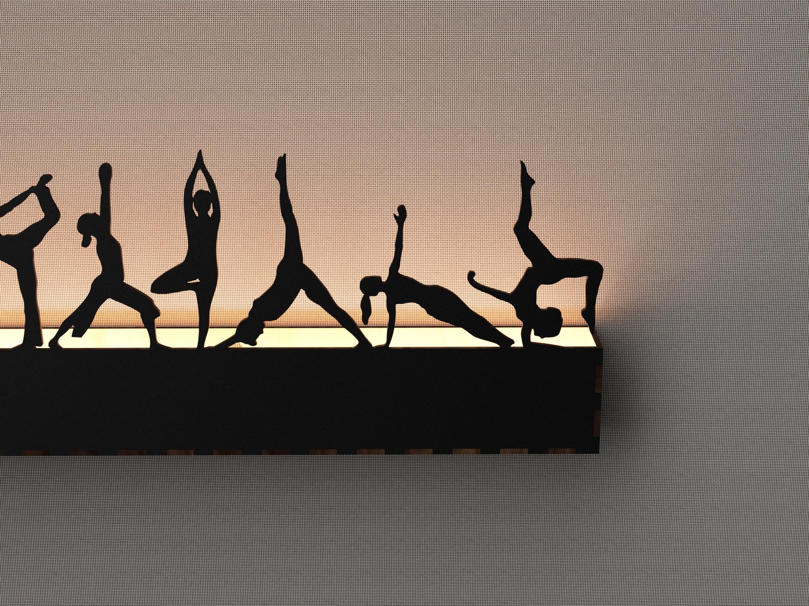 Yoga Shadow Box Laser Cut Files: Lightbox Template (SVG, DXF, PDF) - Etsy