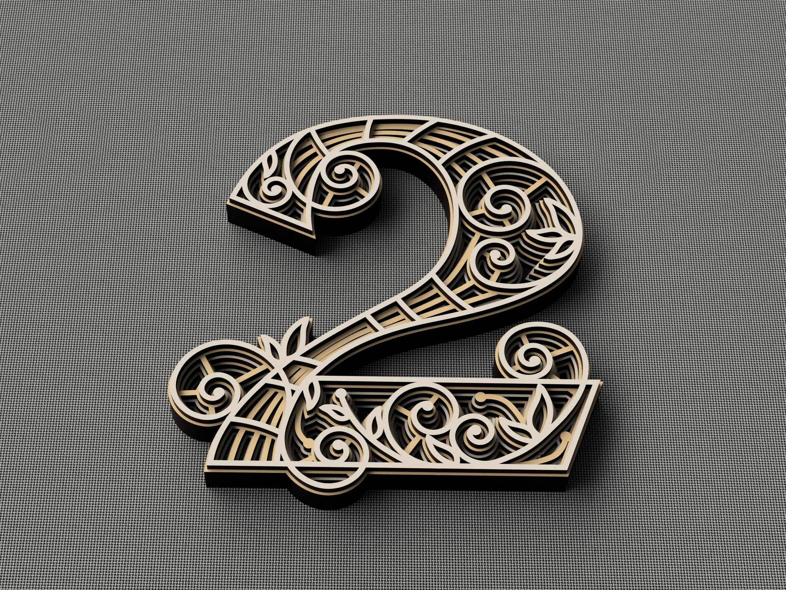 Number 2 Mandala Laser Cut Files Mandala Svg Files for Cricut | Etsy