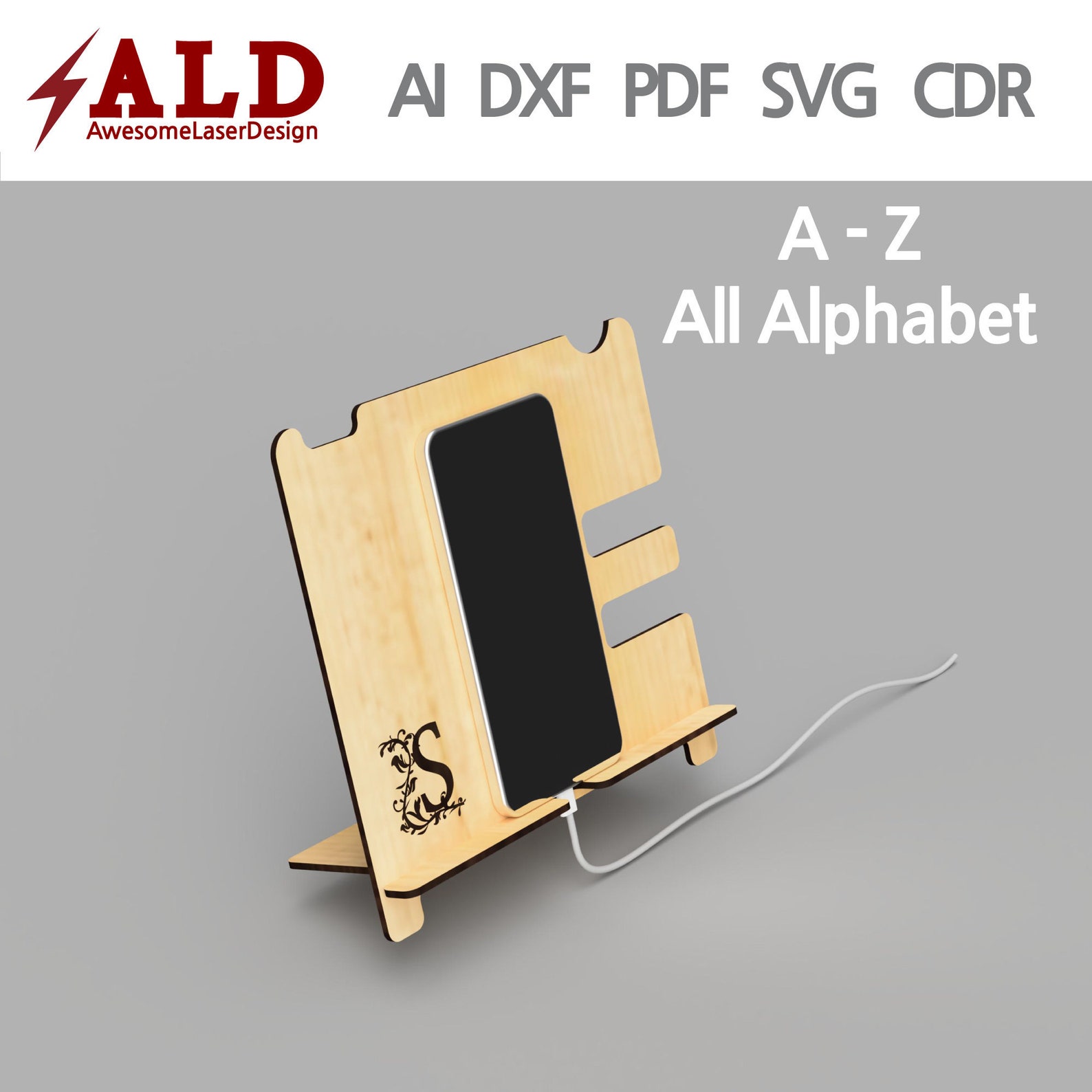 Mobile Phone Stand Laser Cut Files Ai Pdf Svg Cdr Dxf Files for Laser ...