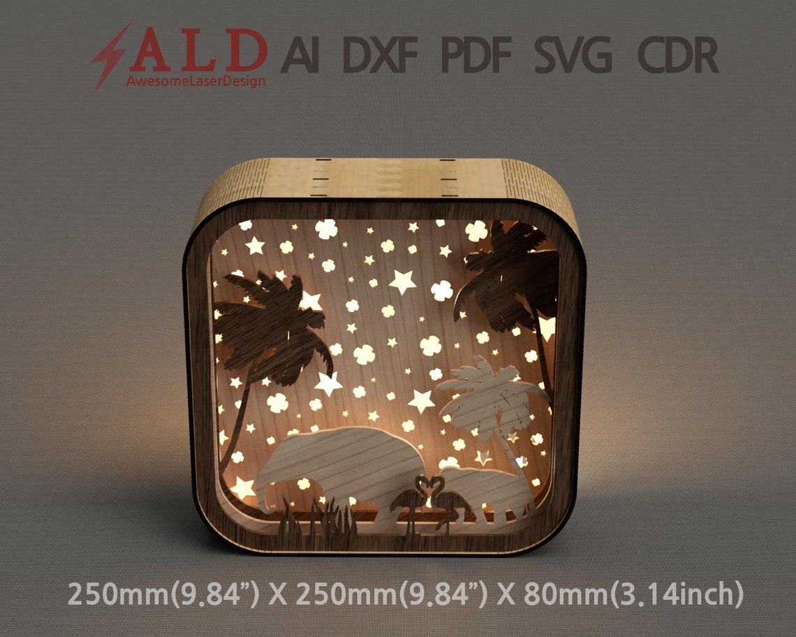 Safari Shadow Box Laser Cut Files: Lightbox SVG DXF PDF - Etsy UK