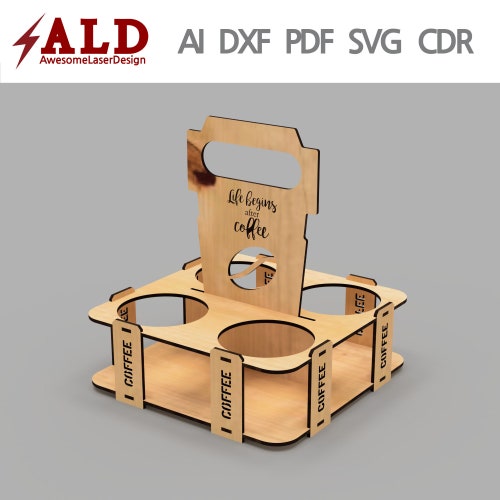 Coffee Carrier Laser Cut Files Pdf Svg Files Dxf Files for - Etsy