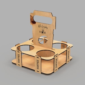Coffee Carrier Laser Cut Files Pdf Svg Files Dxf Files for Laser ...