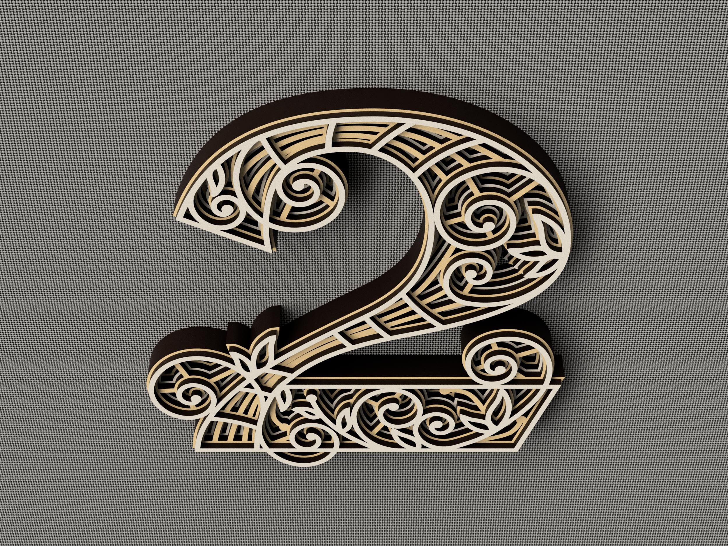 Number 2 Mandala Laser Cut Files Mandala Svg Files for Cricut | Etsy