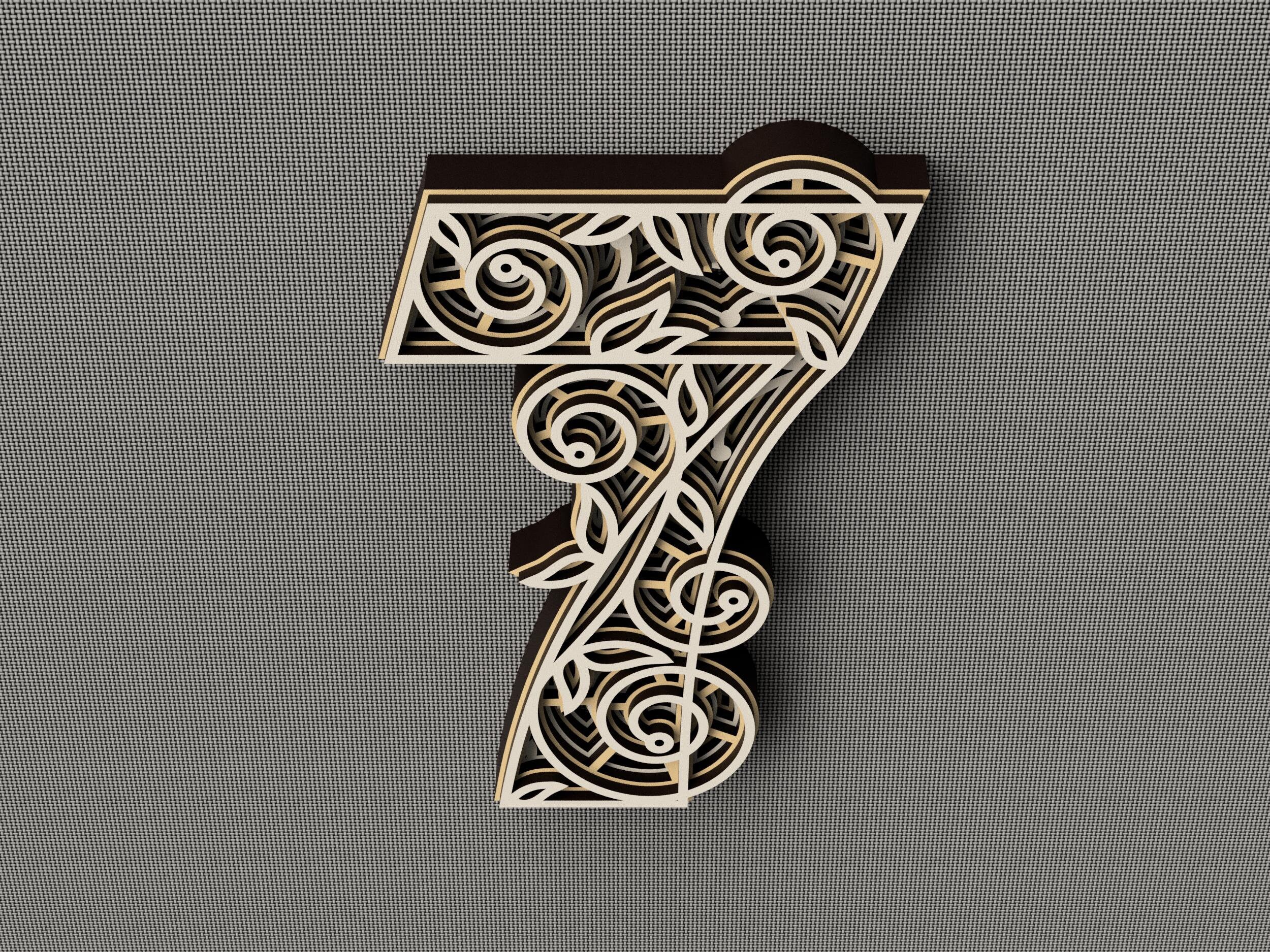 Number 7 Mandala Laser Cut Files Mandala Svg Files for Cricut | Etsy