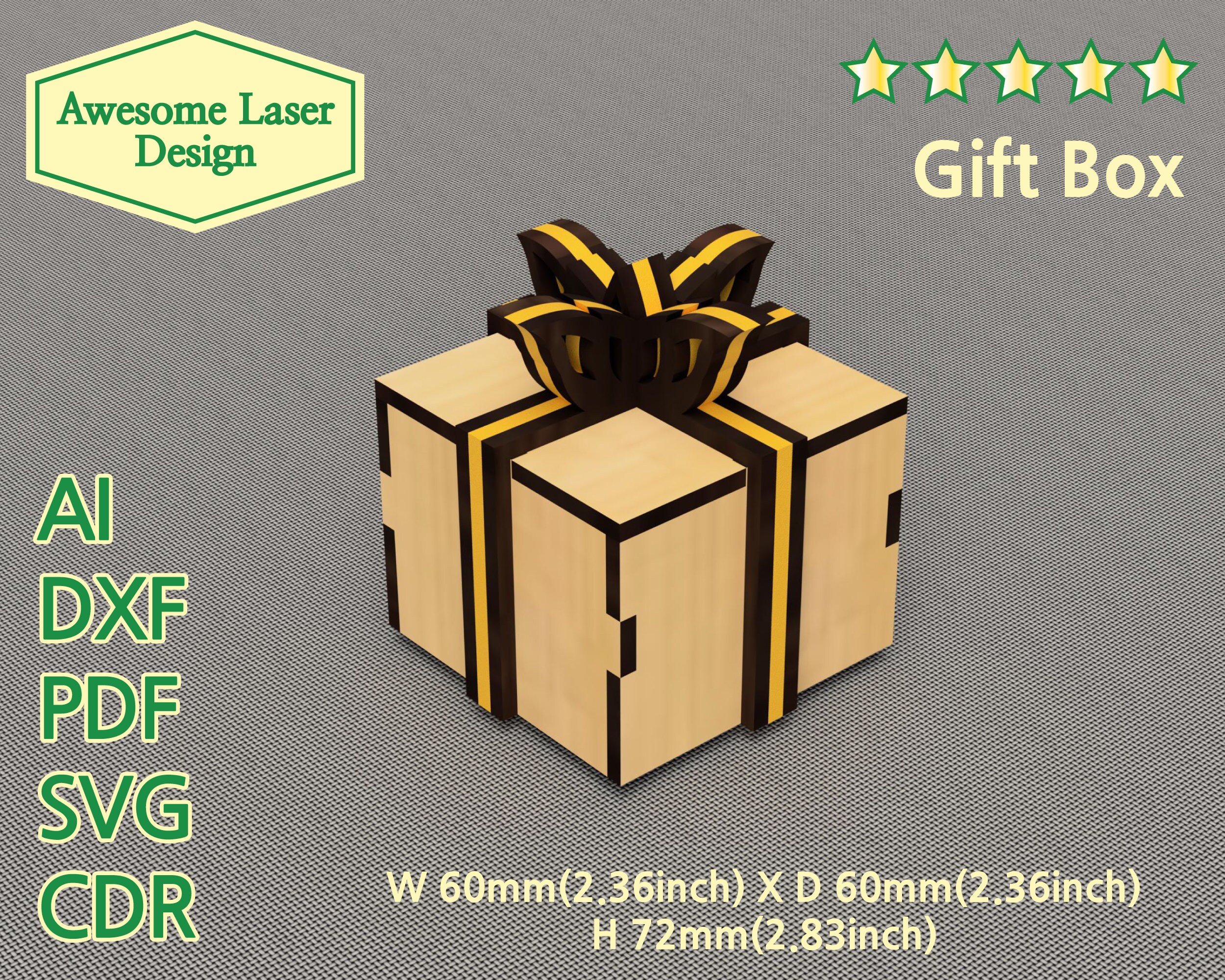 Gift Box Laser Cut Files Svg Files Dxf Files for Laser Lasercut File ...