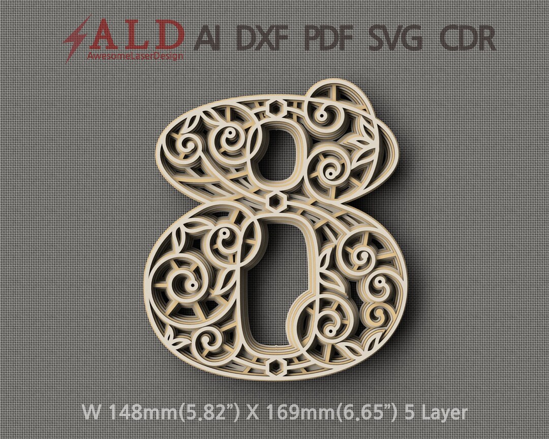 Number 8 Mandala Laser Cut Files Mandala Svg Files for Cricut Svg Dxf ...