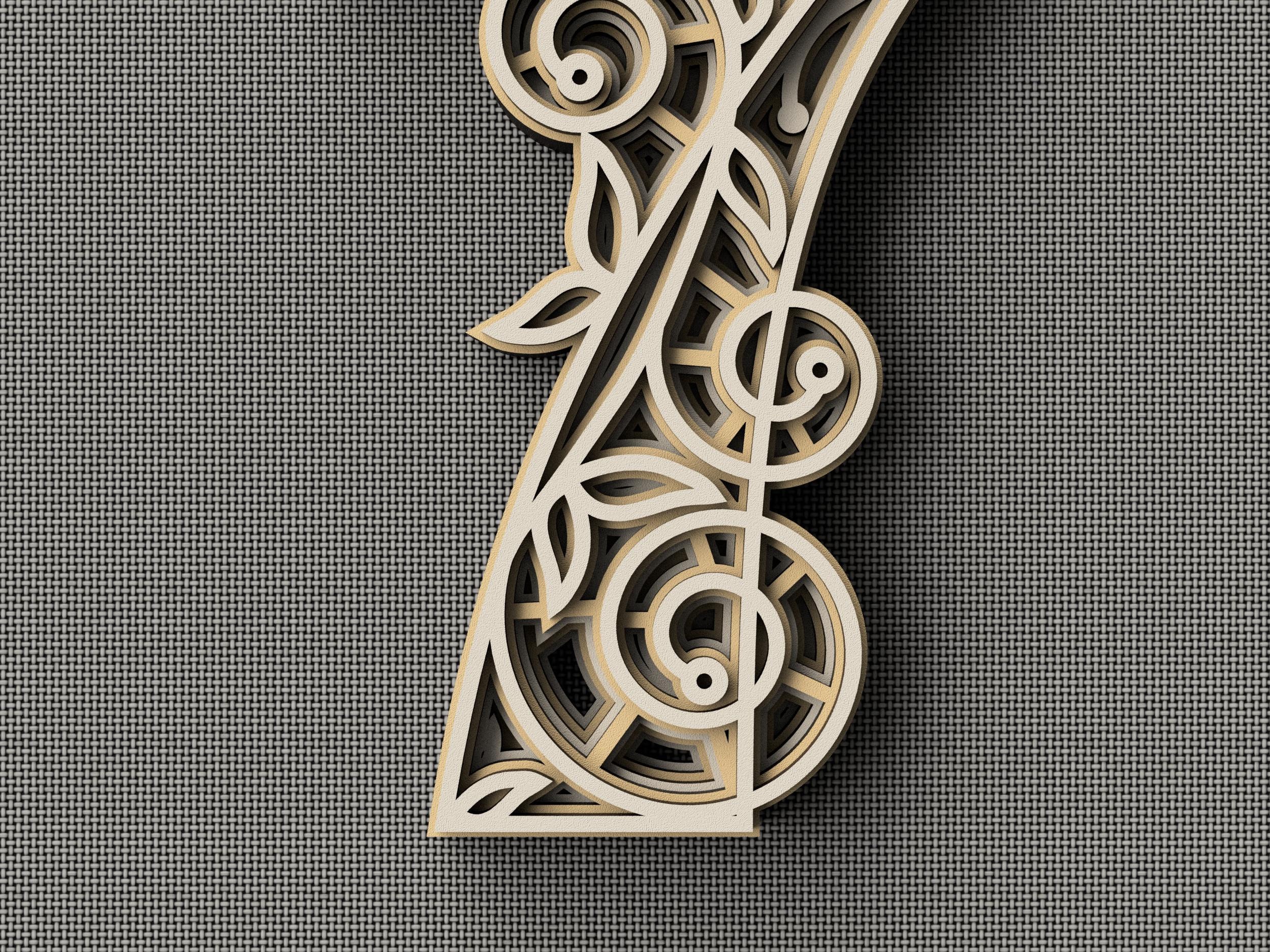 Number 7 Mandala Laser Cut Files Mandala Svg Files for Cricut | Etsy