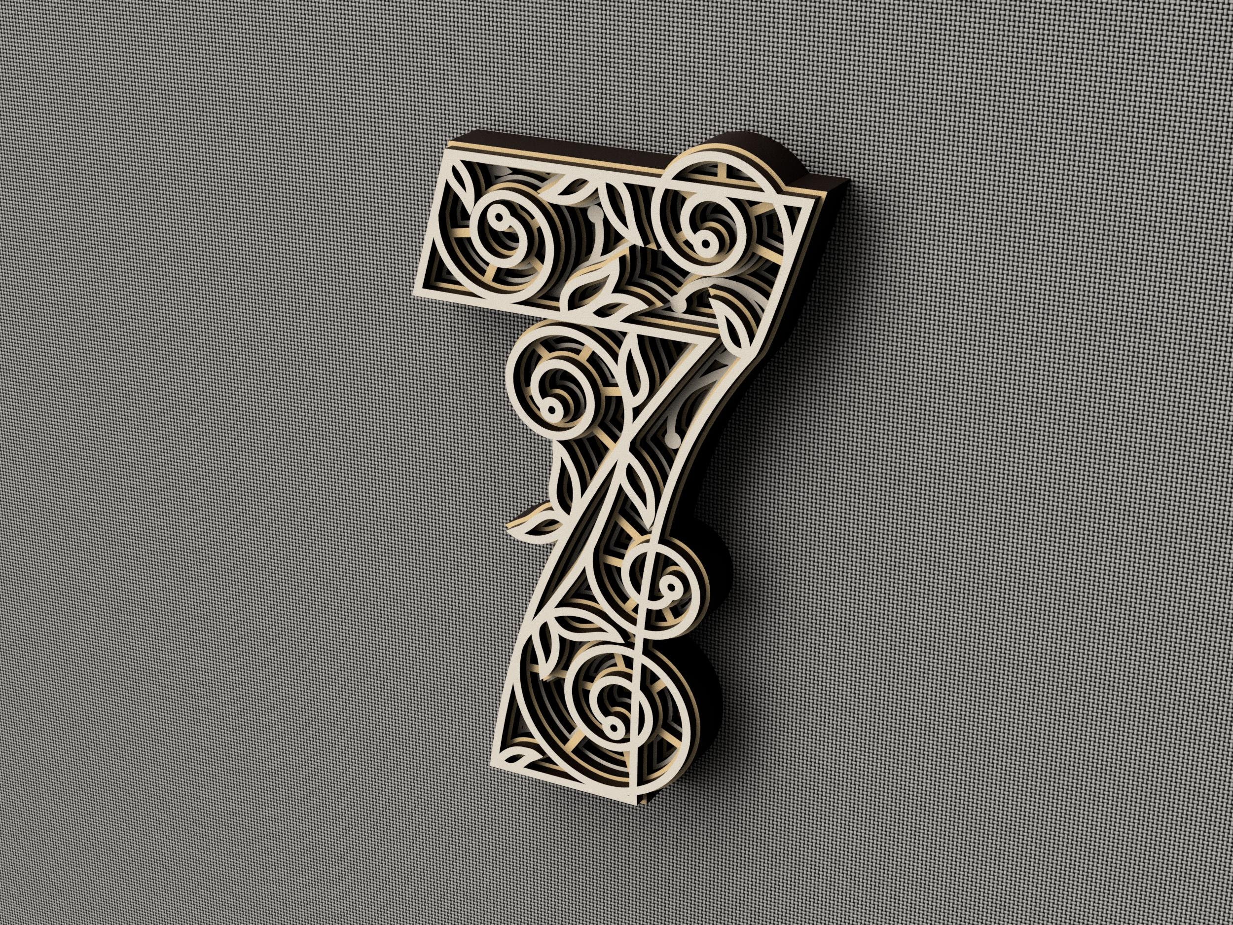 Number 7 Mandala Laser Cut Files Mandala Svg Files for Cricut | Etsy