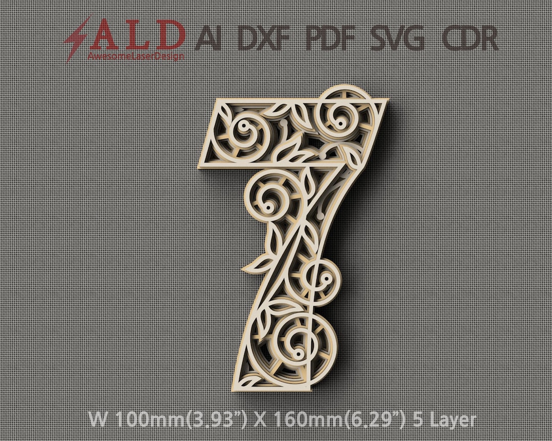 Number 7 Mandala Laser Cut Files Mandala Svg Files for Cricut - Etsy