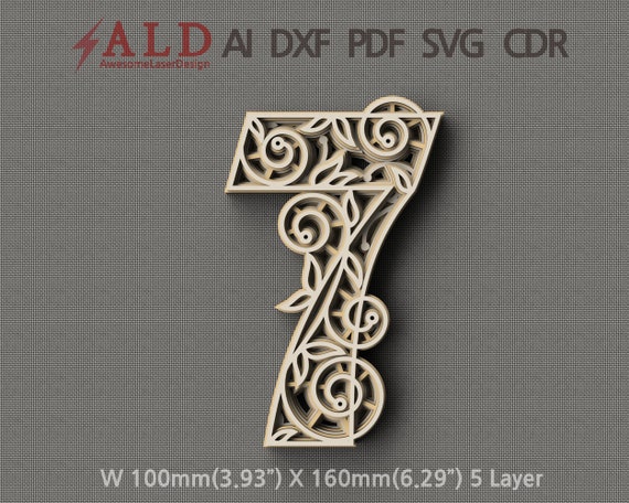 Number 7 Mandala Laser Cut Files Mandala Svg Files for Cricut | Etsy