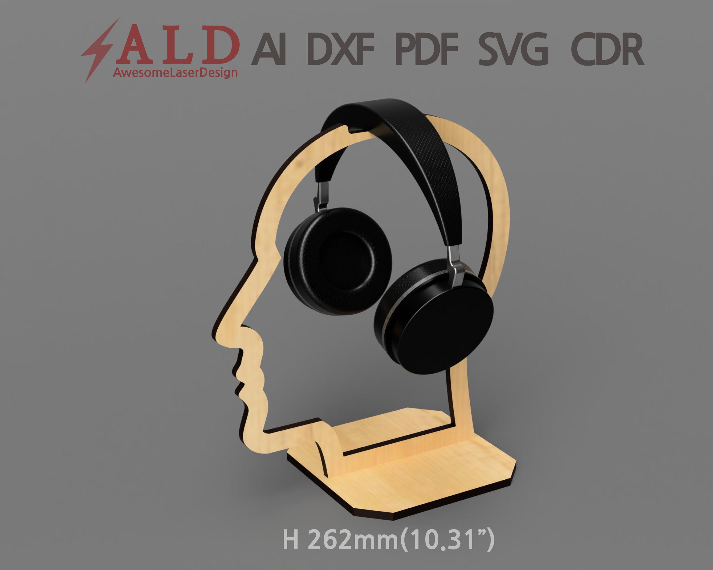 Headset Stand Headphone Stand Laser Cut Files Ai Pdf Svg Cdr Dxf Files ...