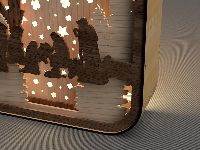 Shadow box laser cut files lightbox svg files dxf files for - Etsy France