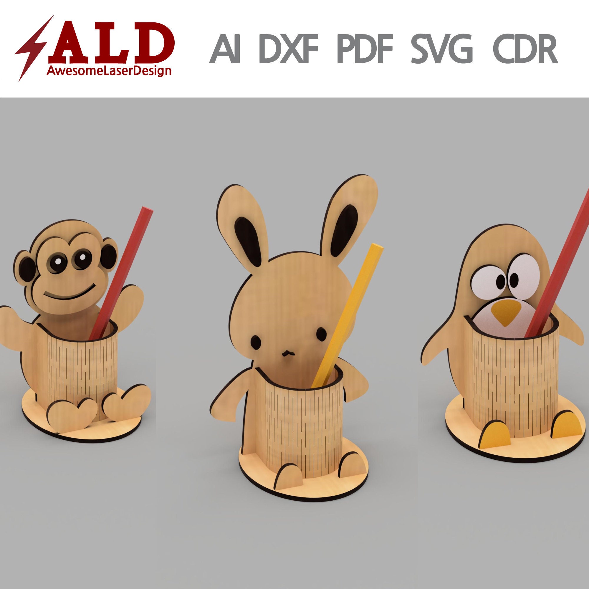 Pencil Pen holder laser cut files svg files dxf files for | Etsy