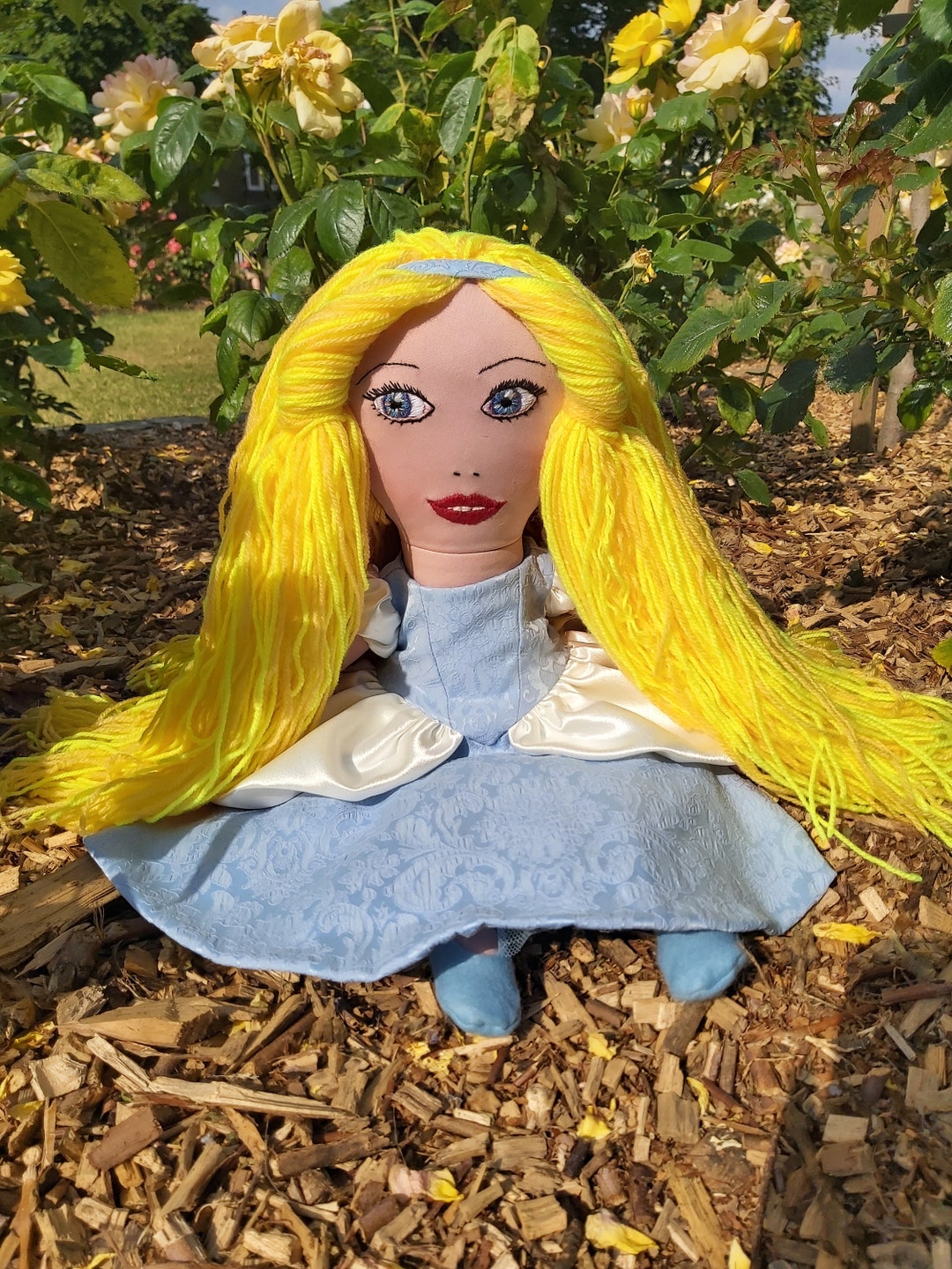 Cinderella Handmade Cloth Rag Doll in Blue Ball Gown - Etsy