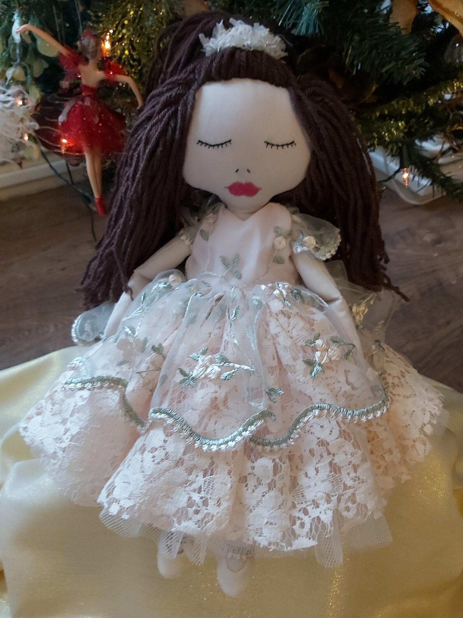 Handmade Sleeping Cloth Rag Doll in Lace Peach Dress - Etsy