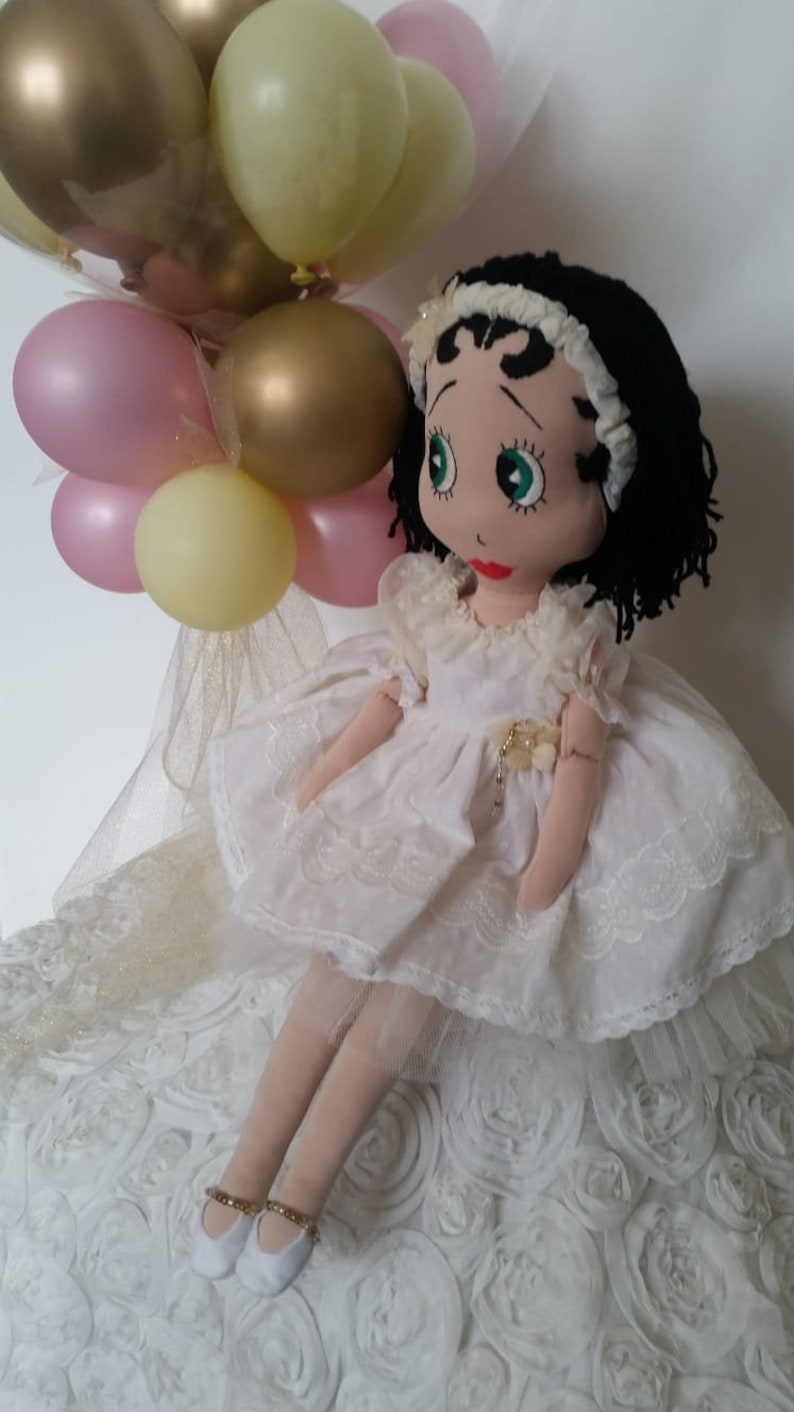 Handmade Betty Boop Cloth Rag Doll in Cream Lace Dress - Etsy