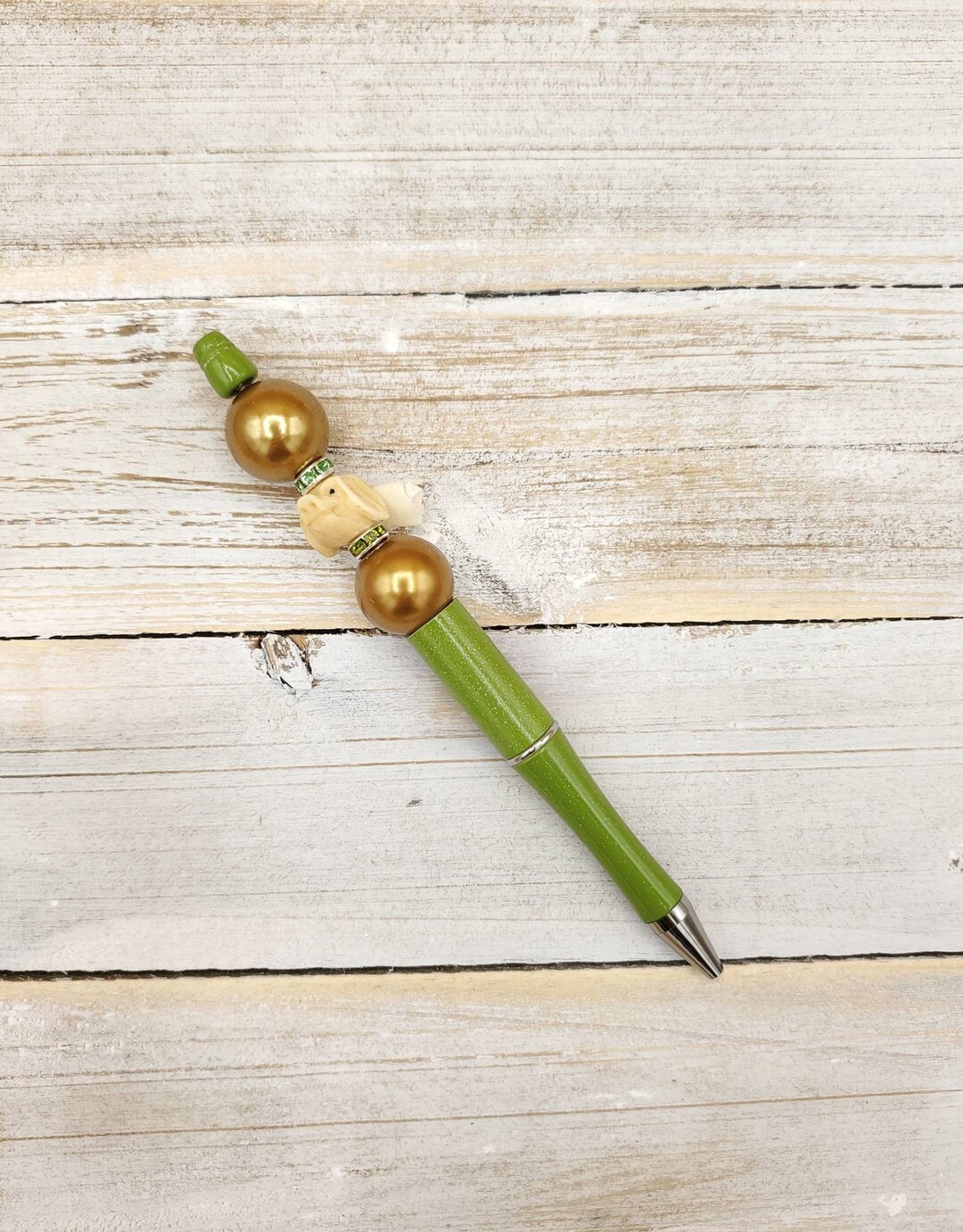 Green Beaded Pen, Cute School Supplies, Unique Gift for Friends ...