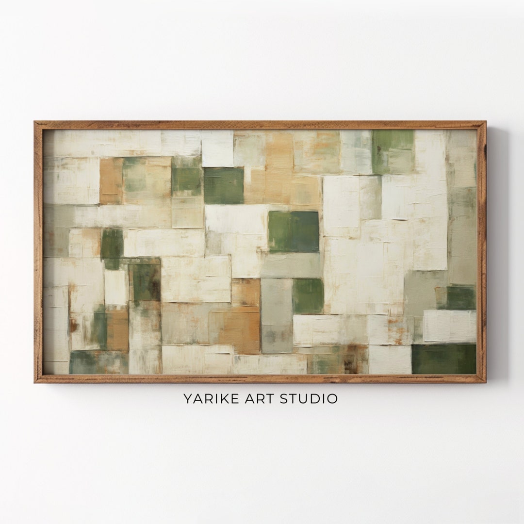 Modern Abstract Samsung Frame TV ART | Farmhouse Living Room Decor ...