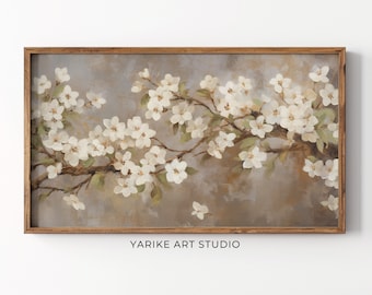 Cherry Blossom Tree Frame TV Art Vintage Nature for Frame TV Art ...