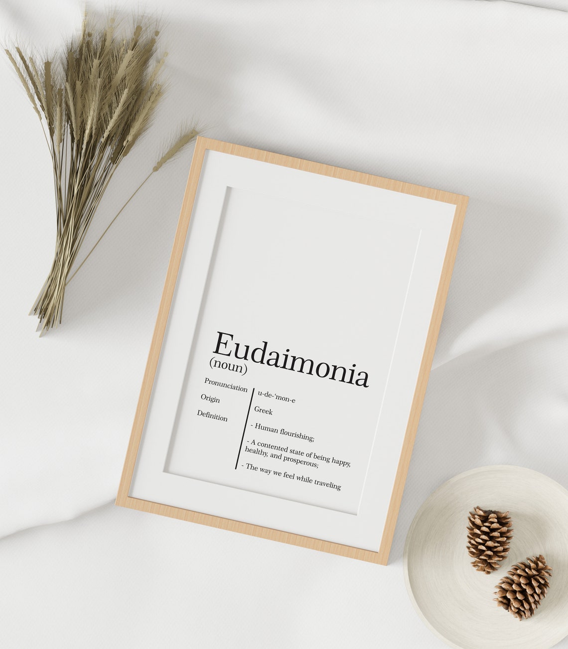 Eudaimonia Definition Print Greek Digital Download | Etsy