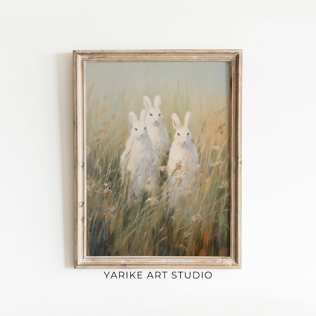 Vintage Bunny Rabbit Family Spring Decor Vintage Spring Printable ...