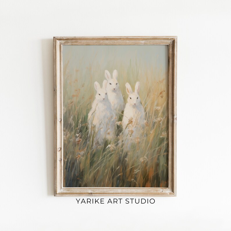 Vintage Bunny Rabbit Family Spring Decor Vintage Spring Printable ...