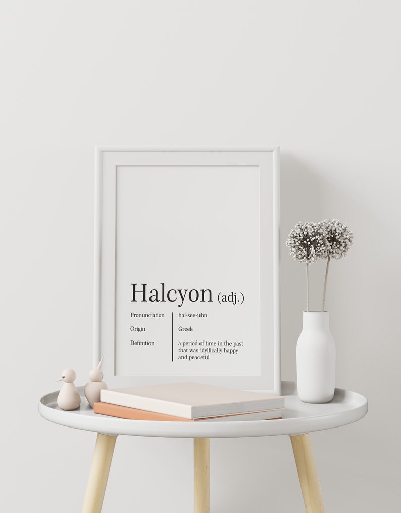 Halcyon Definition Print Greek Culture Art Digital Download | Etsy