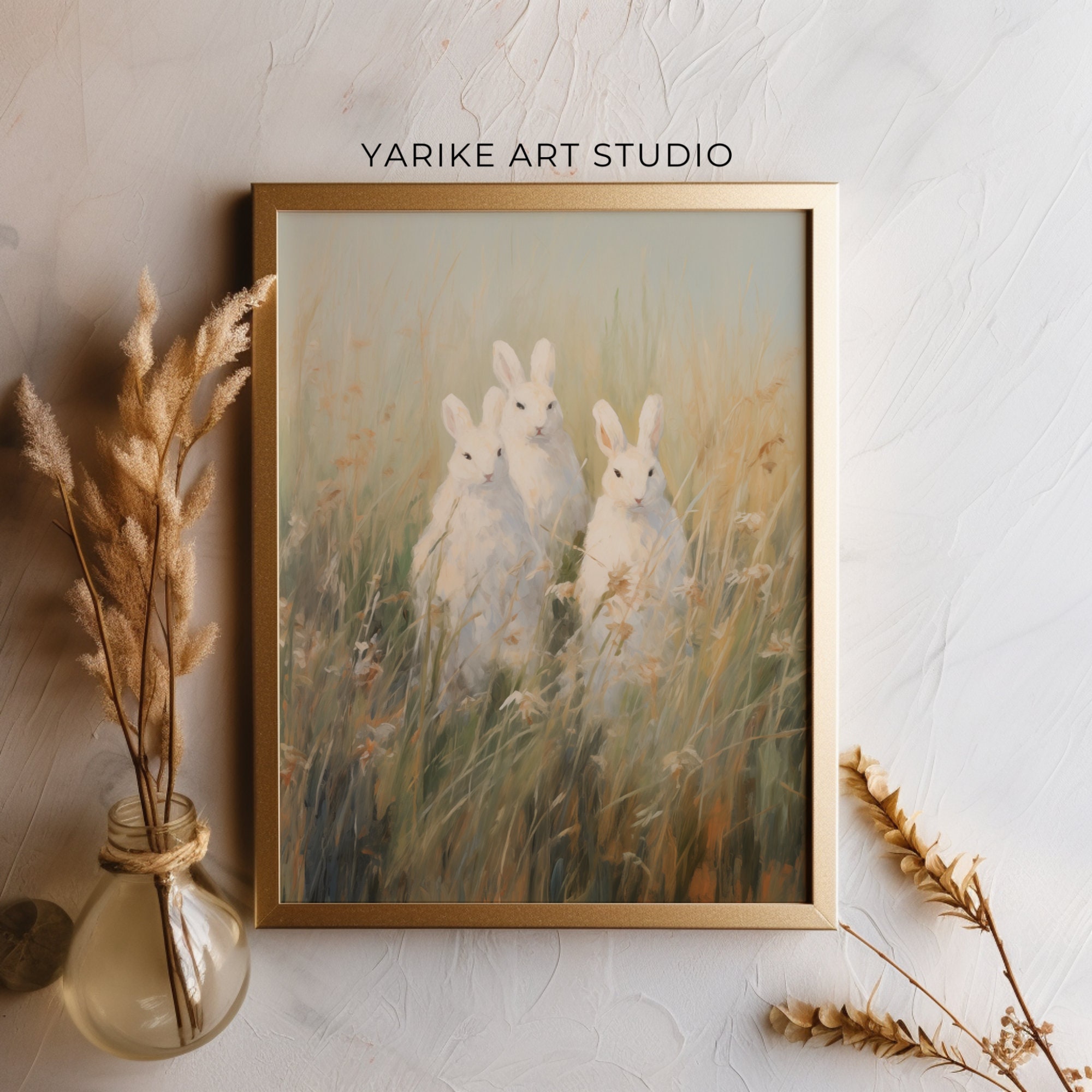 Vintage Bunny Rabbit Family Spring Decor Vintage Spring Printable ...