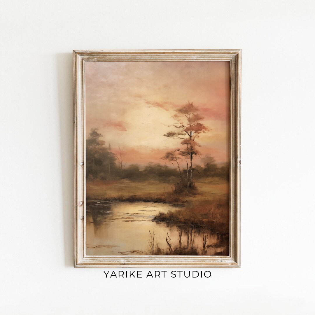 Lake Printable Art, Fall Foliage Wall Art, Autumn River Landscape Print ...