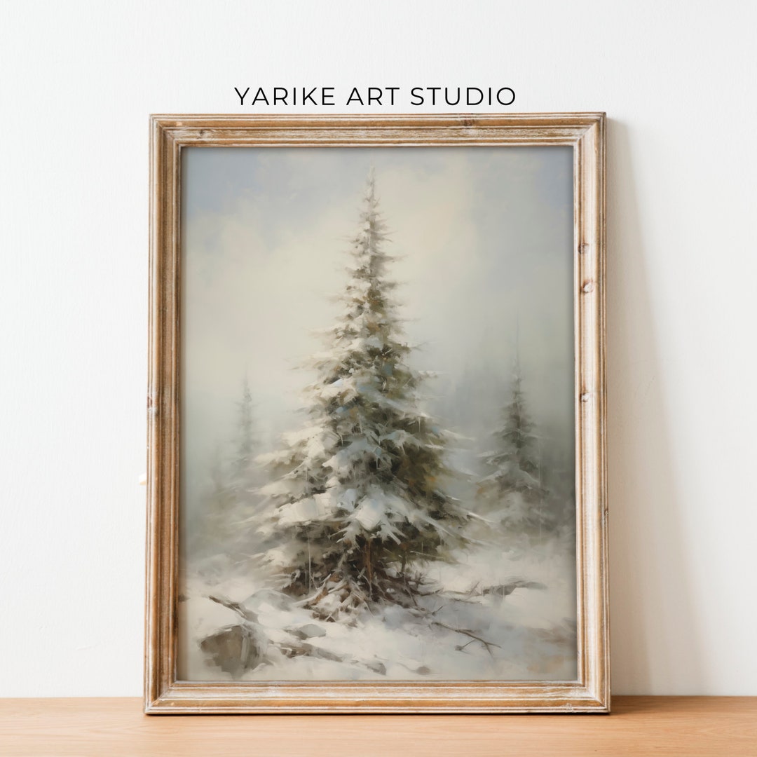 Winter Forest Print | PRINTABLE Wall Art | Snowy Tree Print | Winter ...