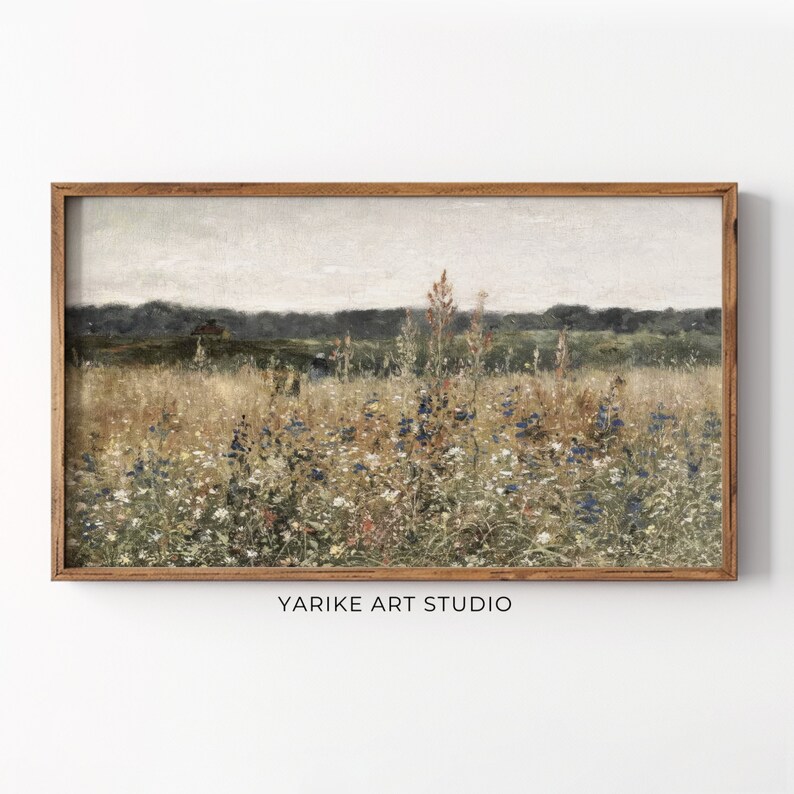 Samsung Frame TV Art Spring Wildflower Field Landscape Muted Flower ...
