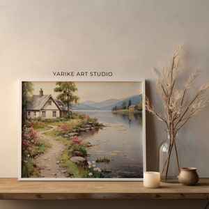 Vintage Spring Cottage Painting Spring Print PRINTABLE Art Summer ...