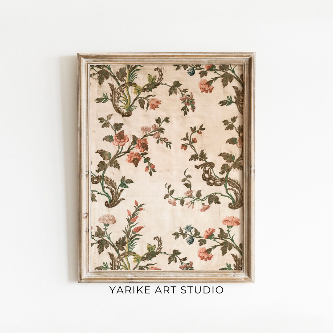 Vintage Floral Tapestry Print | Elegant Textile Art (digital Download ...