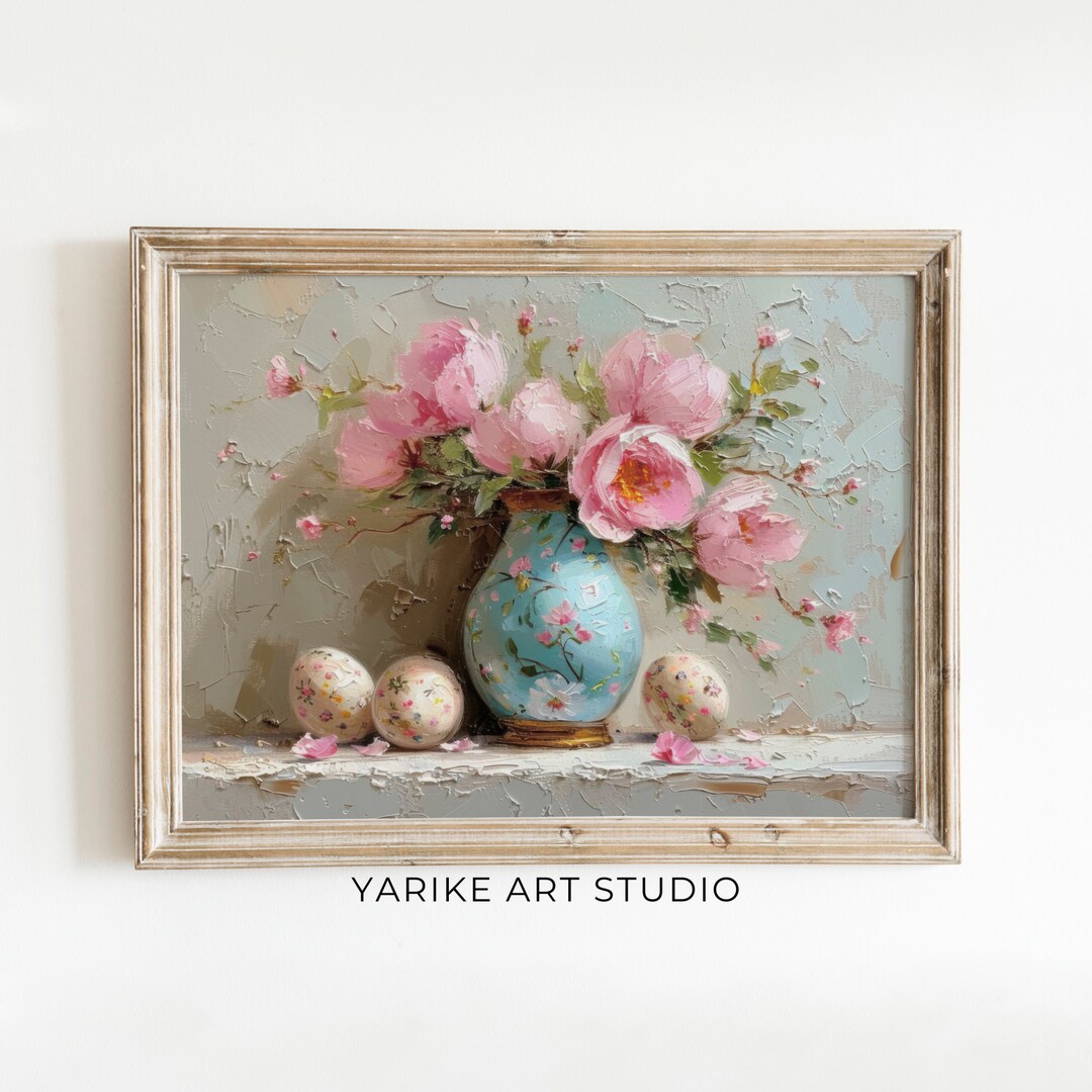 Spring Flowers Wall Art Spring Floral Still Life Print Easter Eggs ...