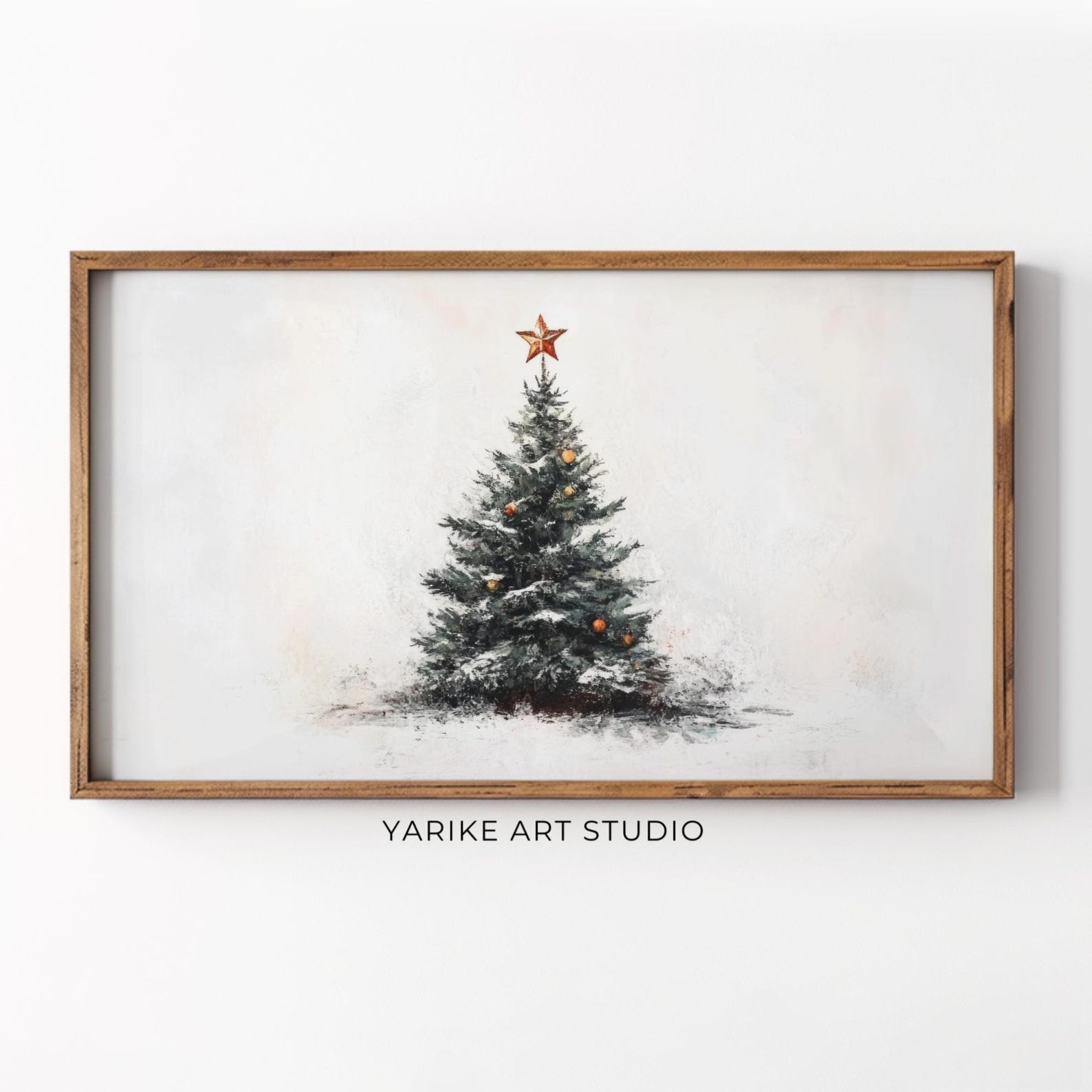 Vintage Christmas Tree Samsung Frame TV Art, Minimalistic Xmas Tv Art ...