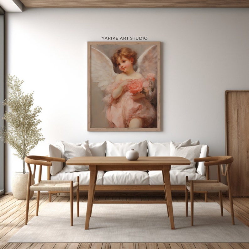 Vintage Angel Portrait Poster Valentines Day Angel Print Angel Wall Art ...