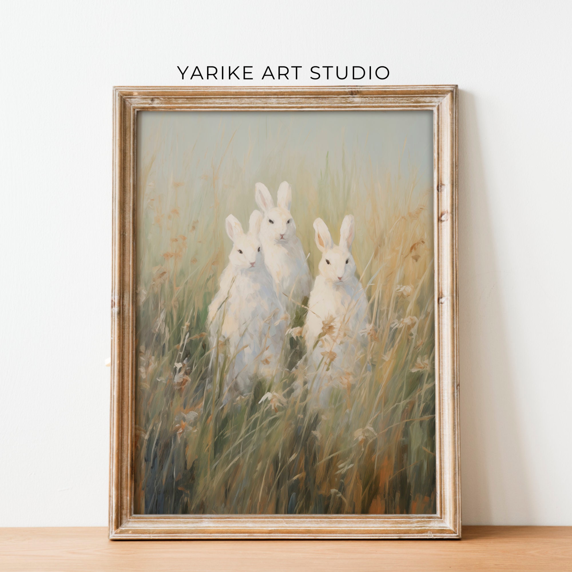 Vintage Bunny Rabbit Family Spring Decor Vintage Spring Printable ...