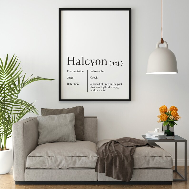 Halcyon Definition Print Greek Culture Art Digital Download | Etsy