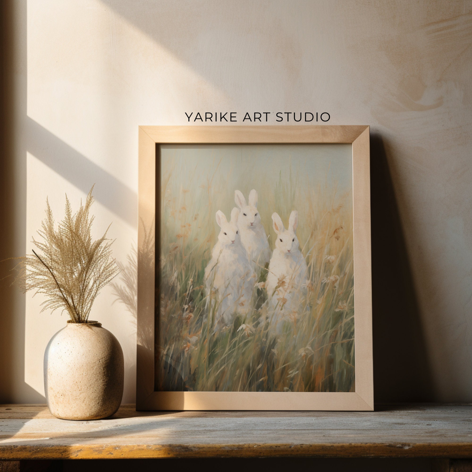 Vintage Bunny Rabbit Family Spring Decor Vintage Spring Printable ...