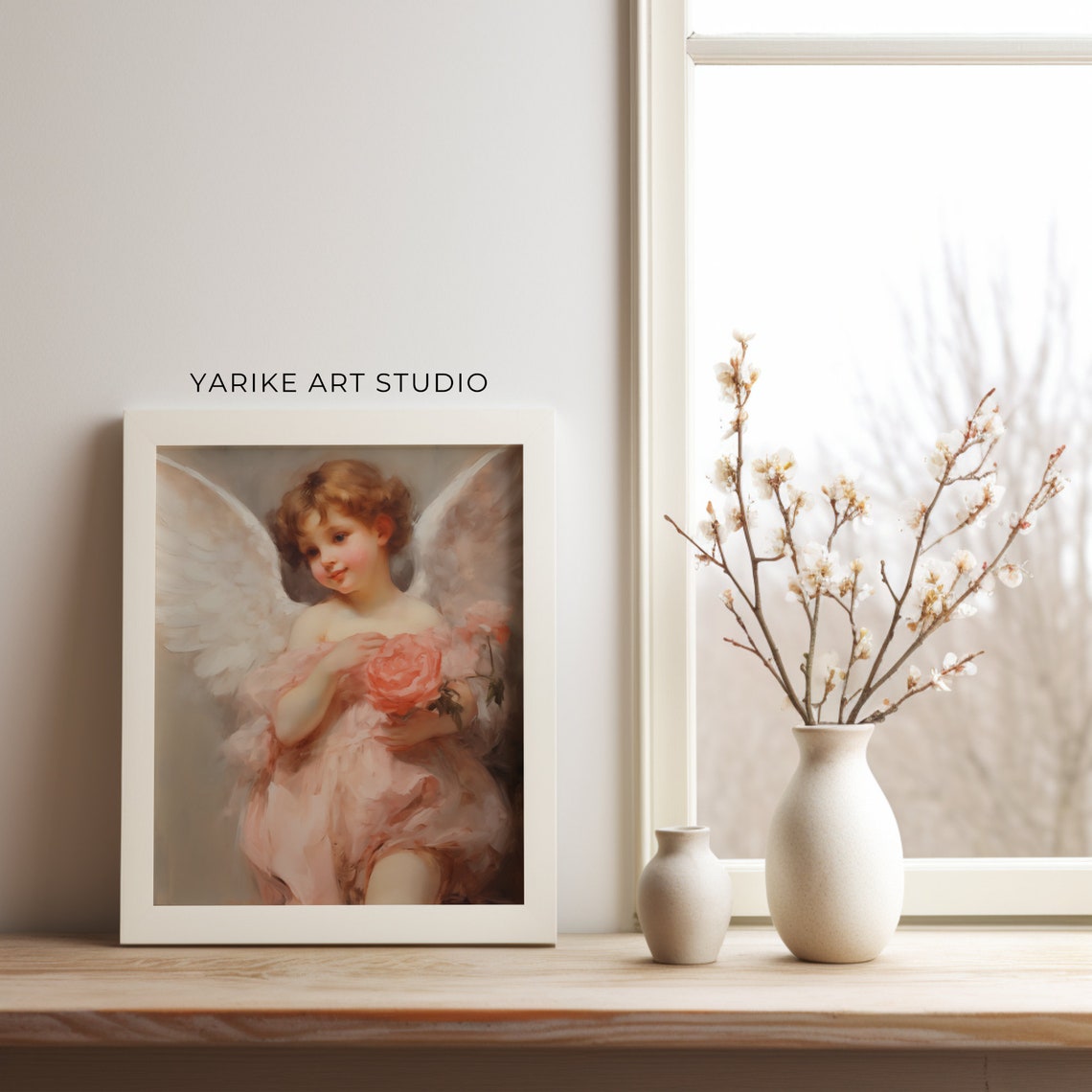 Vintage Angel Portrait Poster Valentines Day Angel Print Angel Wall Art ...