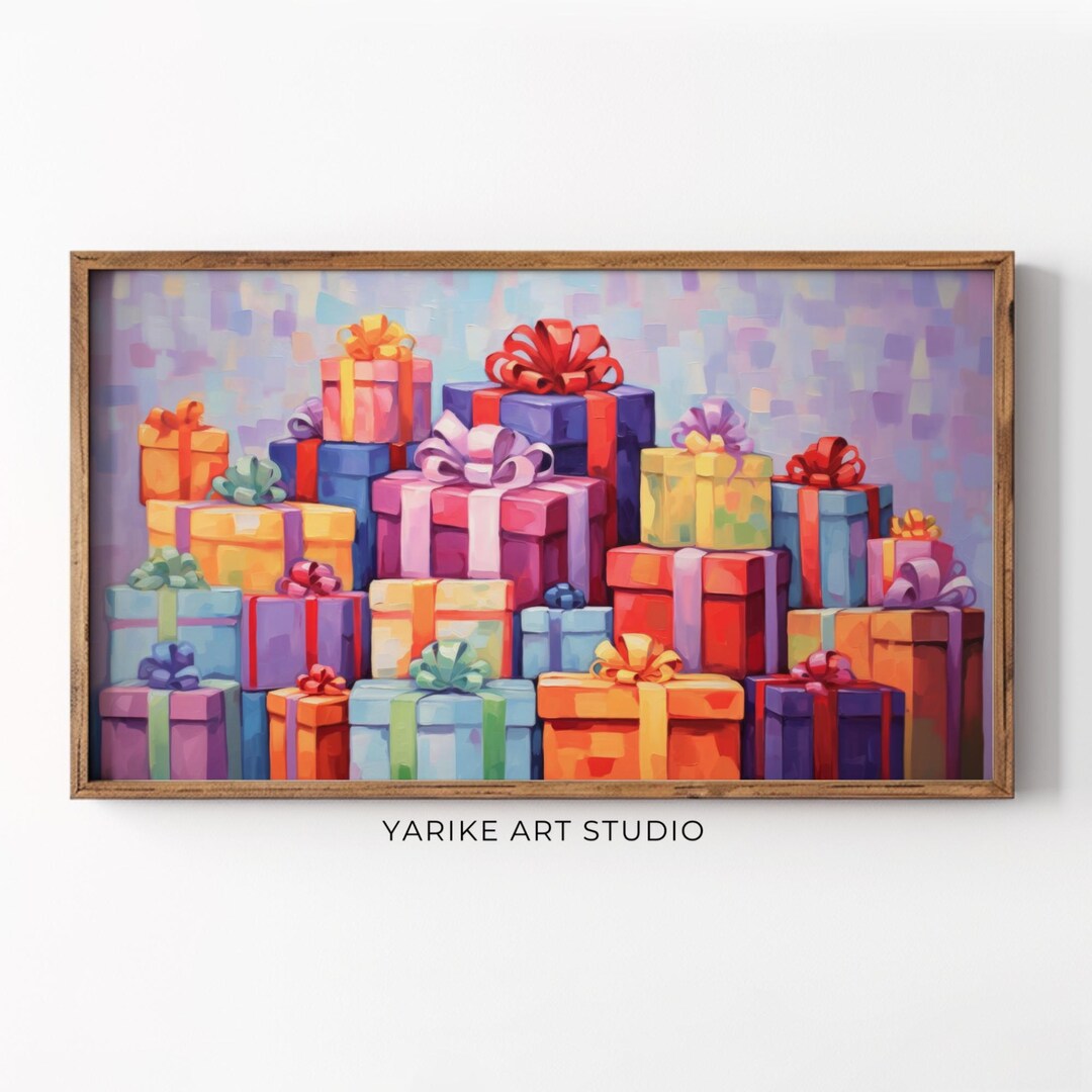 Colorful Gift Boxes TV Art, Christmas Holiday Screensaver (digital ...