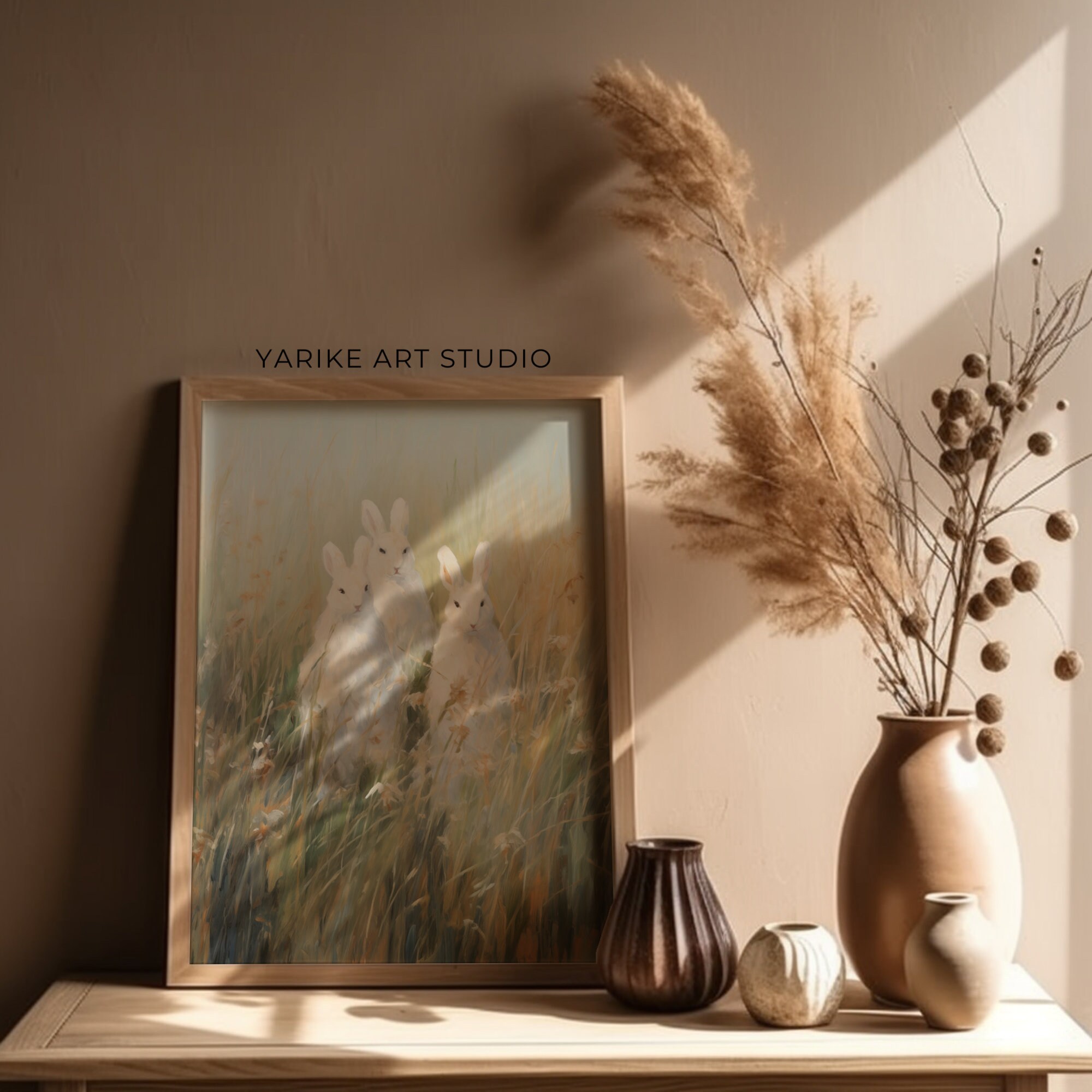 Vintage Bunny Rabbit Family Spring Decor Vintage Spring Printable ...