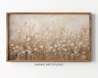 Samsung Frame TV Art, Spring Wildflower Field, Flower Meadow, Warm Tone ...